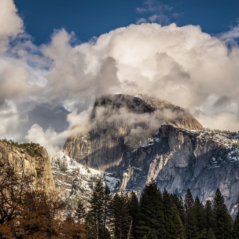 Half Dome Mountain in Yosemite National Park Stock Image - Image of ...