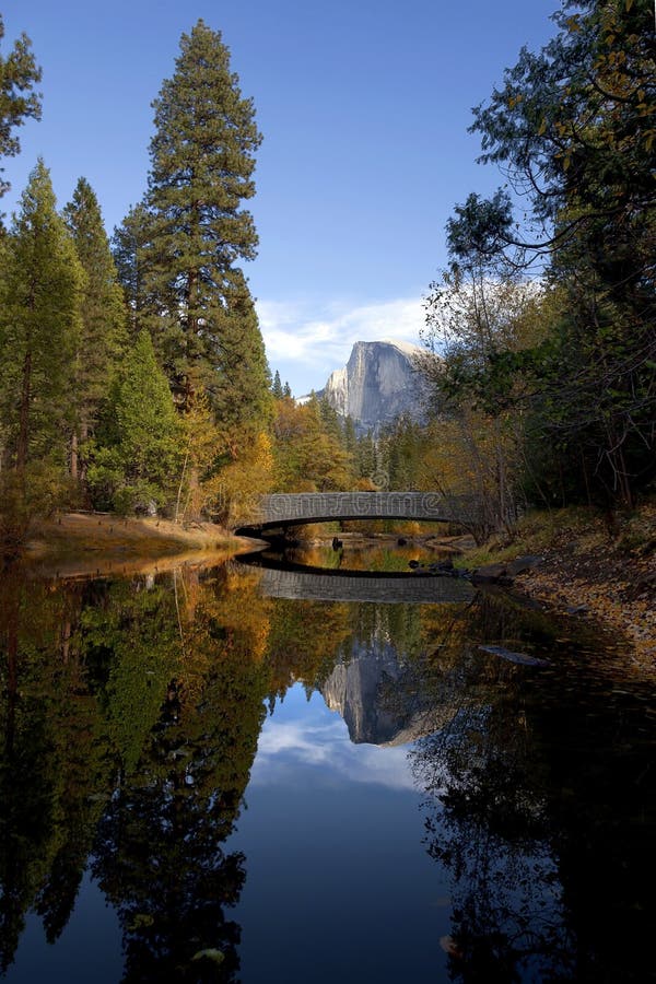 Half Dome and Sentinel Bridge Stock Photo - Image of california, autumn ...