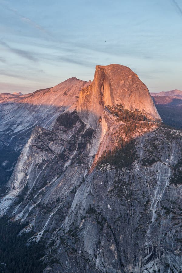 Half Dome at Sunset in Yosemite Stock Photo - Image of grass, dome ...