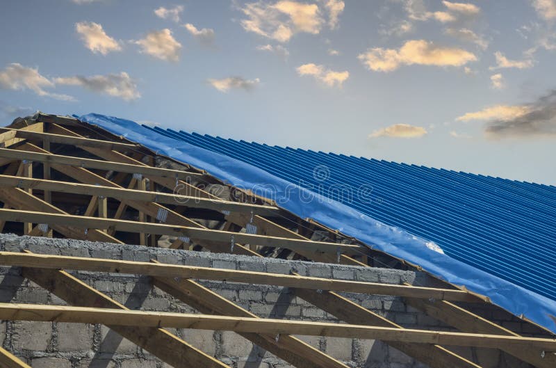 Half done roof stock image. Image of black, profession - 234945733