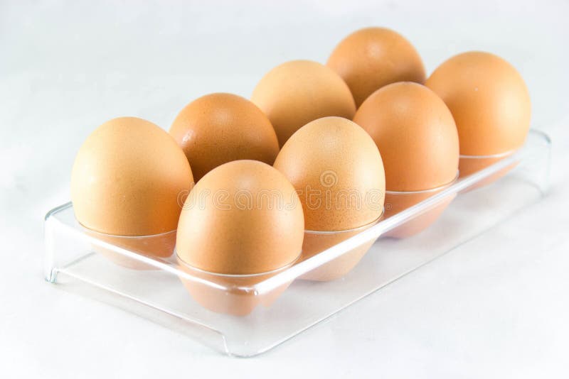 Overhead Of Half Dozen Raw Eggs Stock Photo Offset Half Dozen Eggs: