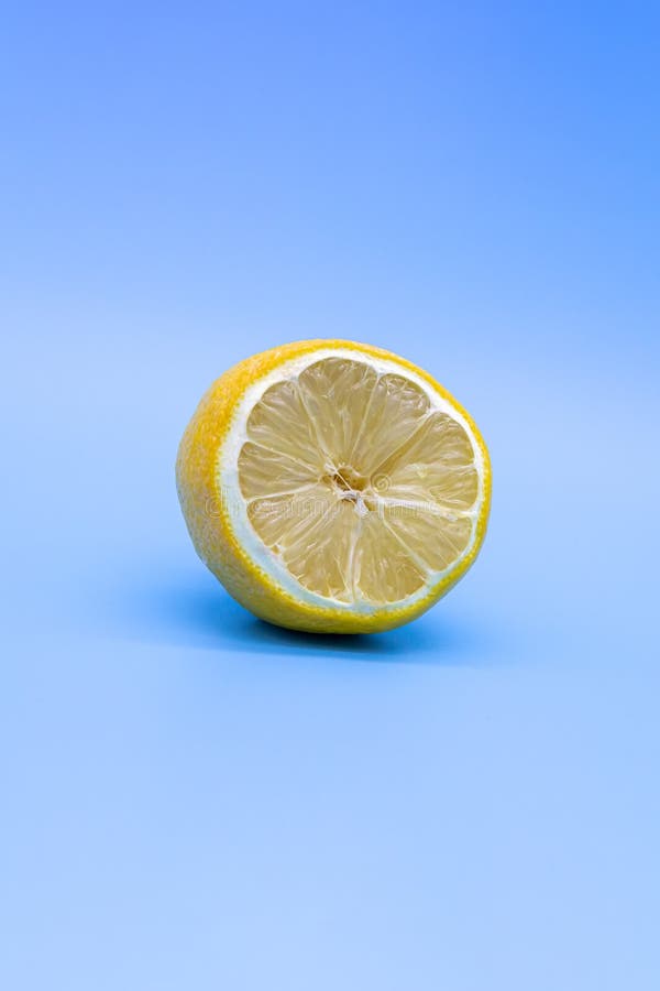 Half Dried Yellow Lemon Blue Background Close Stock Photos - Free ...