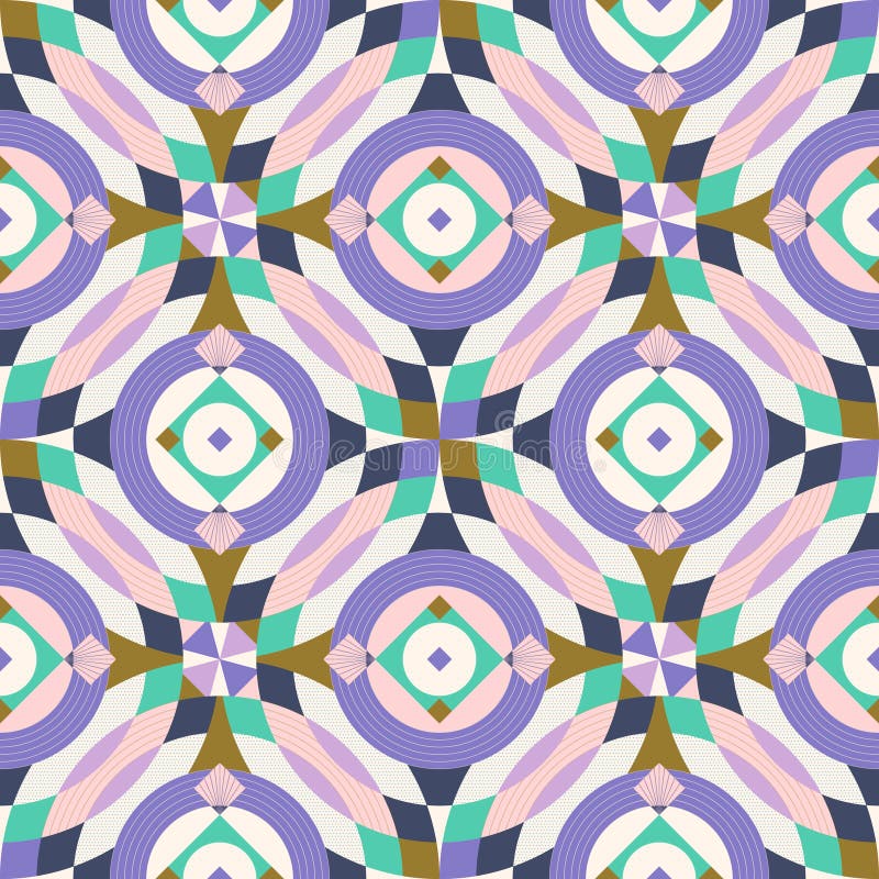 Geometric Radial Grid-based Seamless PatternHalf Drop Circular and ...