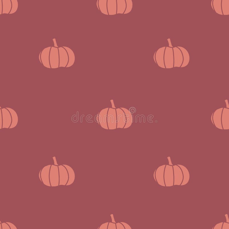 Half Drop Pink Simple Pumpkins Surface Design Textiles Seamless Repeat ...