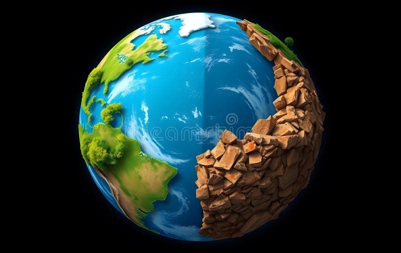 Half Barren Planet Showing Climate Stock Illustrations – 15 Half Barren ...