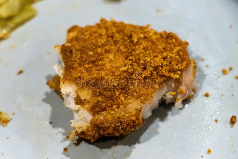 Half Eaten Battered and Baked Pork Chop Stock Photo - Image of cook ...