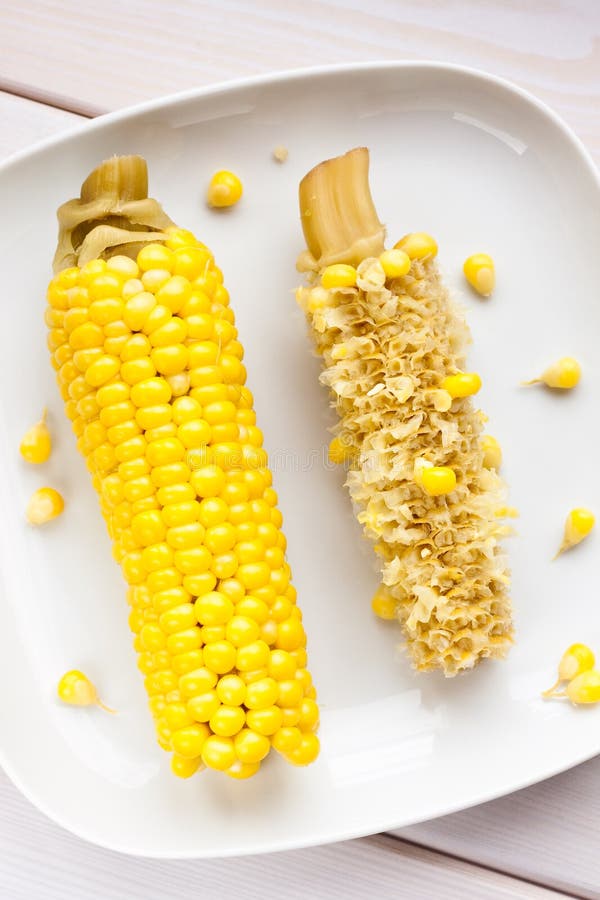 Half-eaten corn on the cob stock photo. Image of delicious - 15705730