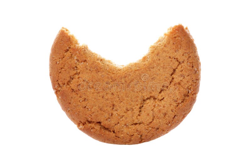 Half Eaten Ginger Nut Biscuit Stock Photo - Image of cutout, biscuit ...