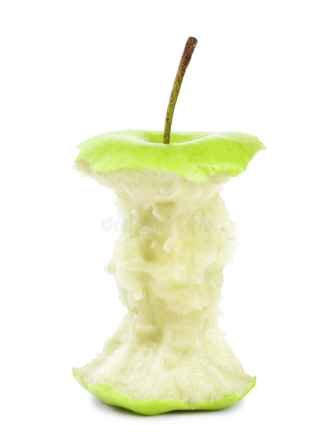 An Eaten Green Apple Core stock image. Image of vitamins - 111522655