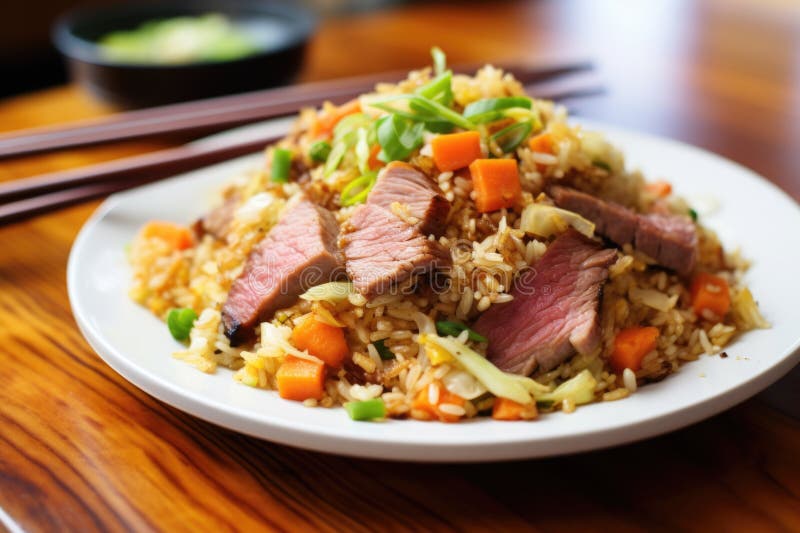 Half-eaten Plate of Budget-friendly Fried Rice Stock Illustration ...