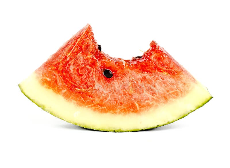 Half eaten watermelon stock image. Image of piece, cherry - 256358563