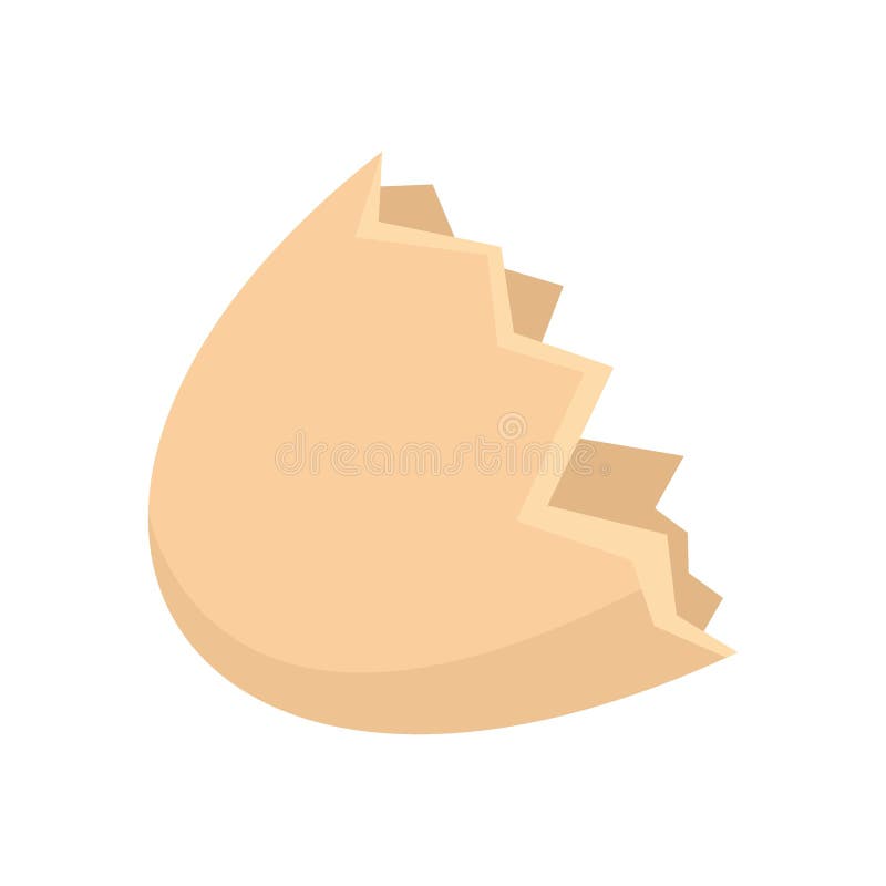 Half Eggshell Icon, Flat Style Stock Vector - Illustration of kitchen ...