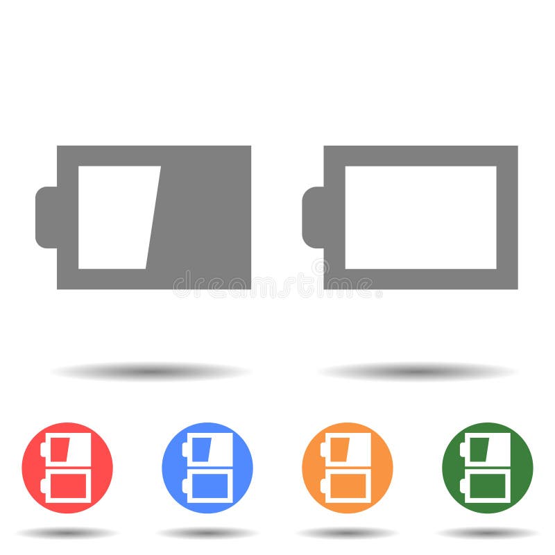 Half and Empty Battery Icon Vector Logo with a Isolated Background ...