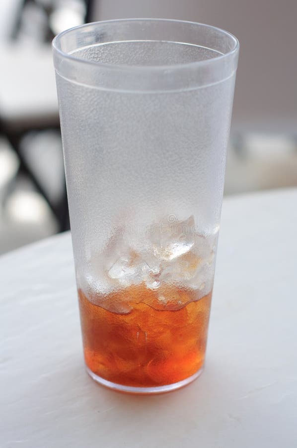 Half Empty Drink of Iced Tea Stock Photo - Image of beverage ...