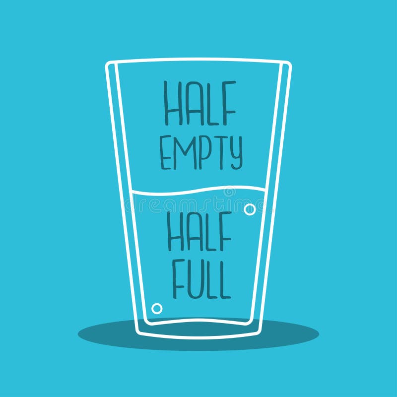 Half Empty or Half Full. Isolated Vector Illustration Stock ...