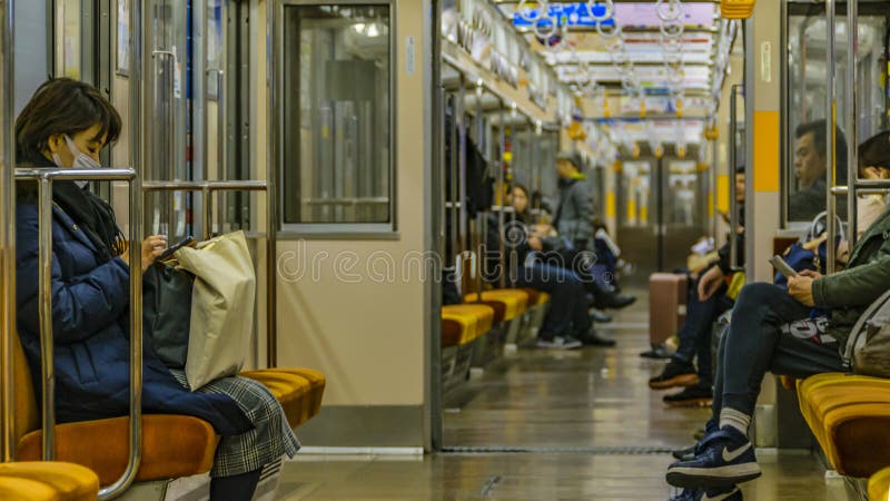 Half Entry Subway Train Interior, Tokyo, Japan Editorial Stock Image ...