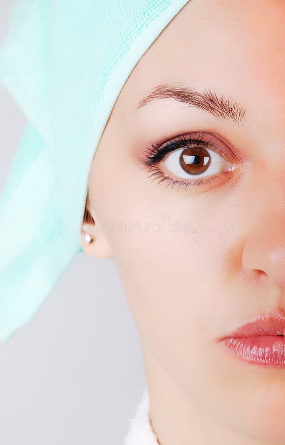 Half Face of Beautiful Model Stock Photo - Image of cosmetic, girl ...
