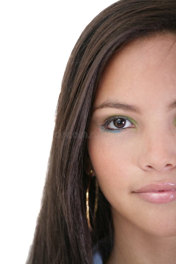 Half Face Beautiful Young Woman Stock Image - Image of caucasian, adult ...