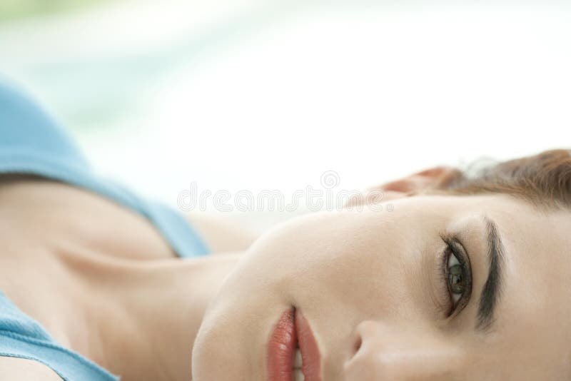 Half Face Close Up stock photo. Image of feminine, laying - 24688896