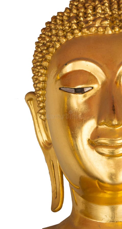 Half Face Closeup Buddha Statue White Background Stock Photos - Free ...