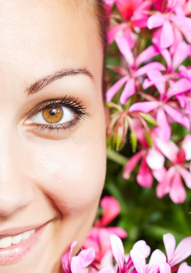 Half Face of Gorgeous Young Women Stock Image - Image of skin, woman ...
