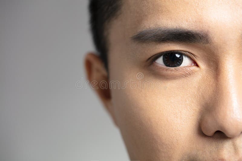 Half Face of Handsome Young Men Stock Photo - Image of handsome ...