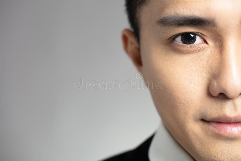 Half Face of Handsome Young Men Stock Image - Image of human, lifestyle ...