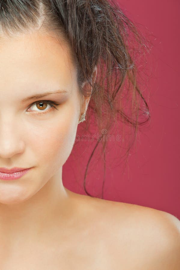 Half face of lovely girl stock photo. Image of glamour - 18399380