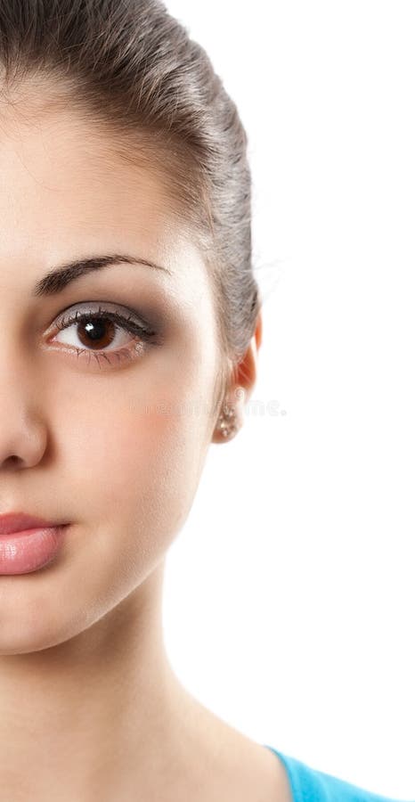 Boy half face stock image. Image of looks, white, seriously - 13672197