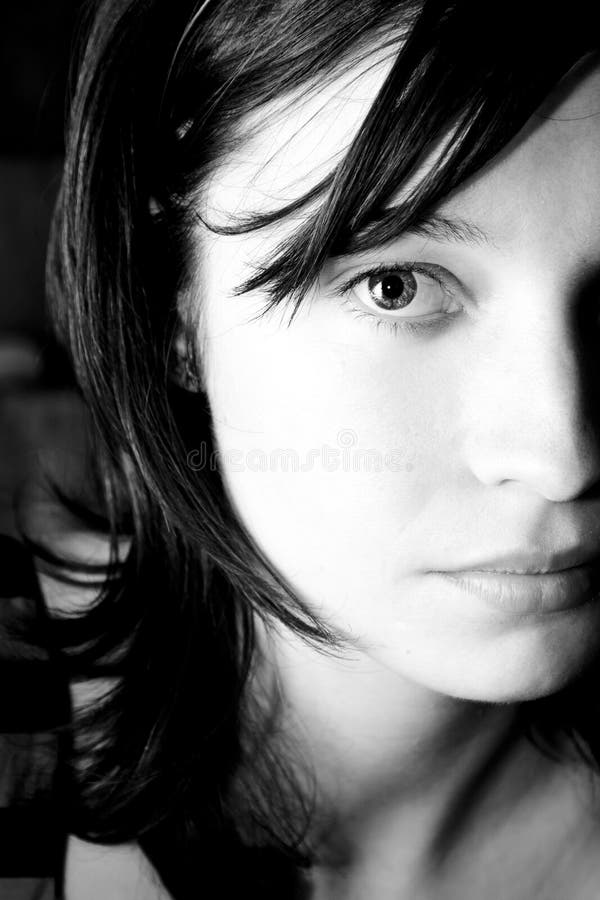 Half face portrait stock image. Image of looking, females - 5517379