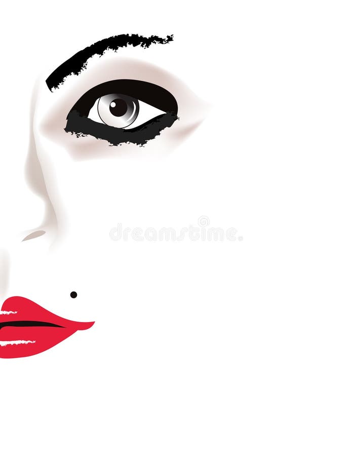 Half Face Portrait Pretty Girl Stock Illustrations – 1,022 Half Face ...