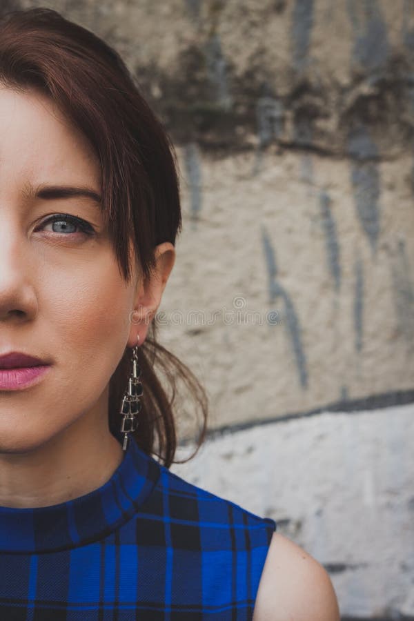 Half Face Portrait of a Pretty Girl Stock Photo - Image of cute, look ...