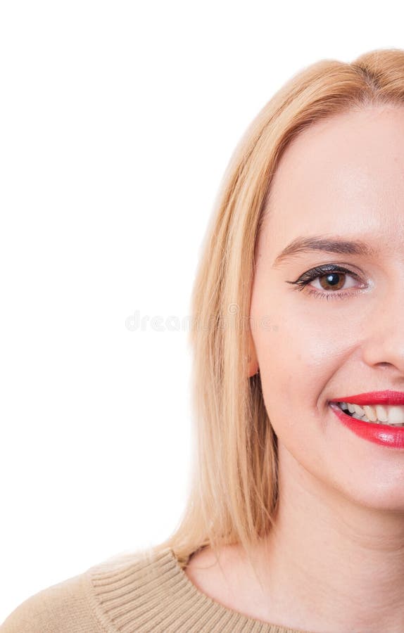 Half Face of a Woman with Copy Space Stock Photo - Image of natural ...
