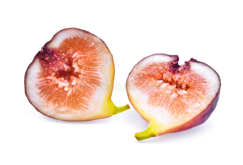 Half Fig Fruit Isolated on White Background Stock Image - Image of ...