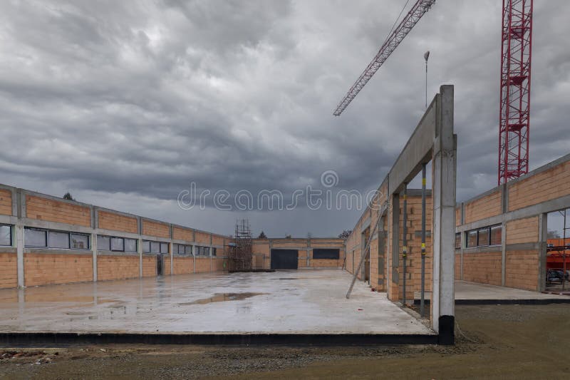 A shell of a new building stock image. Image of shell - 261581343