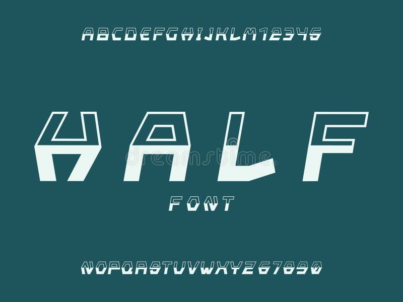 Half Cut Alphabet Font Letters Stock Vector - Illustration of ...
