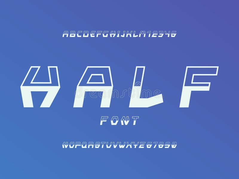 Half font. Vector alphabet stock vector. Illustration of uppercase ... Half font. Vector alphabet stock vector. Illustration of uppercase ...