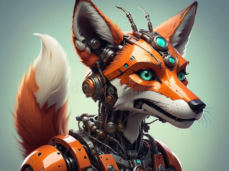 Half Fox Half-robot in Fantasy Style - Generated by Ai Stock ...