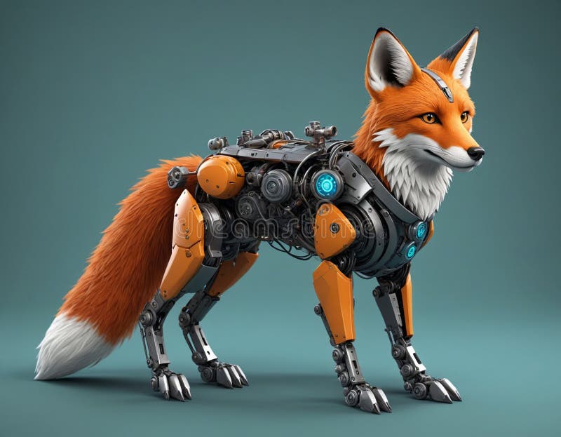 Half Fox Half-robot in Fantasy Style - Generated by Ai Stock ...