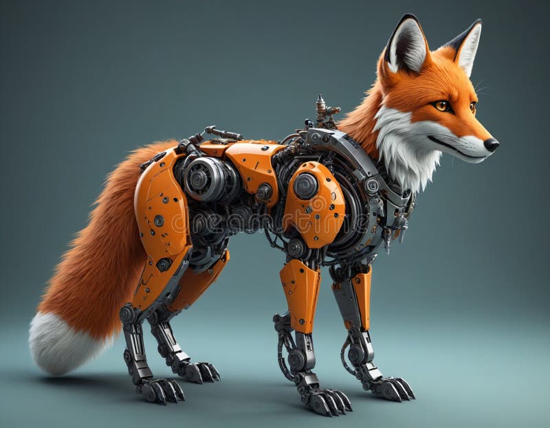 Half Fox Half-robot in Fantasy Style - Generated by Ai Stock ...