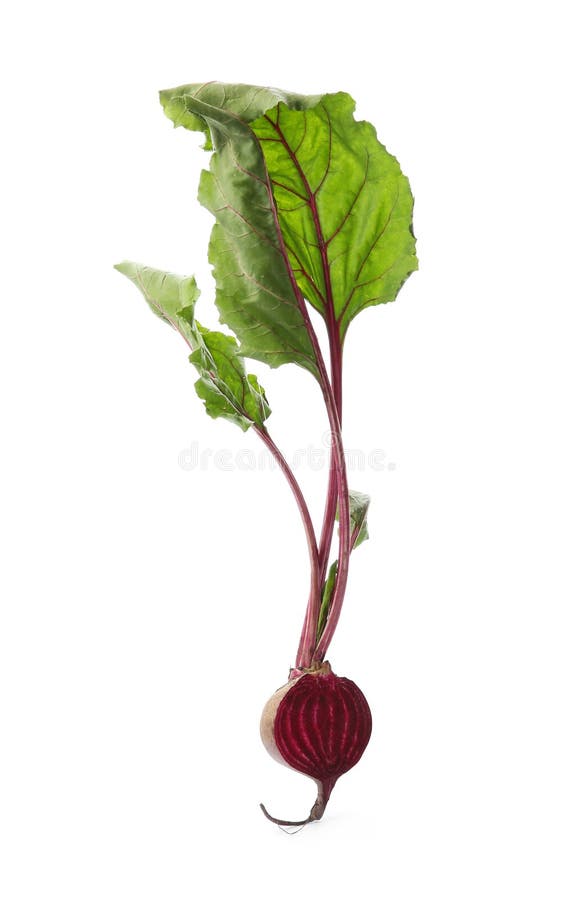 Half of Fresh Beet with Leaves on White Stock Photo - Image of natural ...