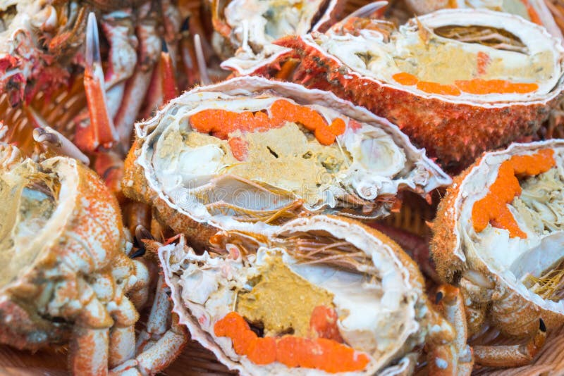Half of Fresh Crab for Sale in a Fish Market Stock Photo - Image of ...