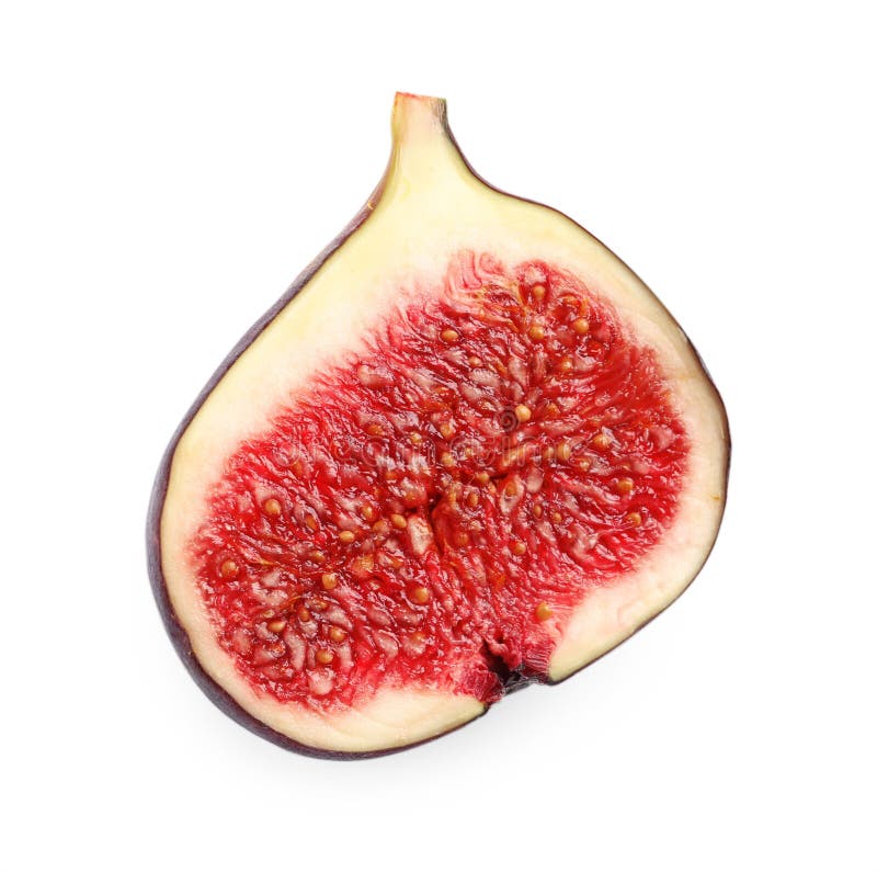 Half of Fresh Fig Isolated on White Stock Image - Image of summer ...