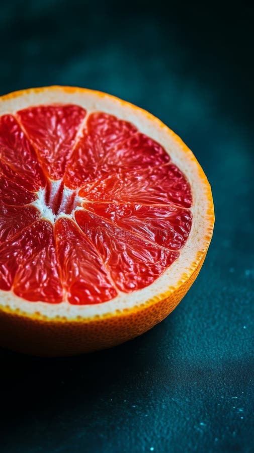 Half of a Fresh Grapefruit Against Dark Background Stock Image - Image ...