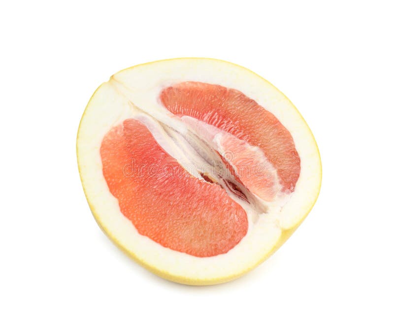 Half of Fresh Pomelo Isolated on White Stock Image - Image of juicy ...