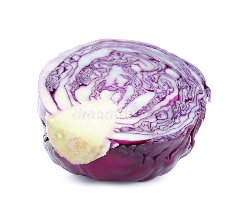 Half of Fresh Red Cabbage Isolated on White Stock Image - Image of ...