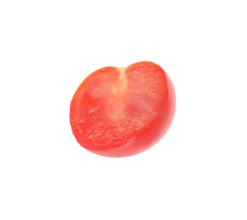 Half of Fresh Ripe Cherry Tomato Isolated Stock Image - Image of plant ...