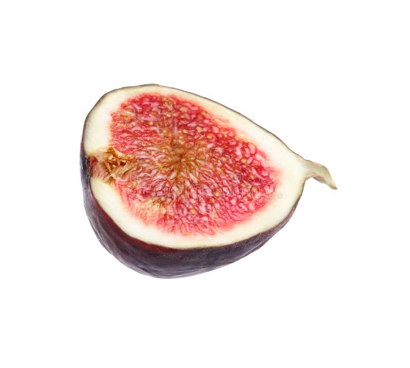 Half of Fresh Ripe Fig Isolated on White Stock Image - Image of flesh ...