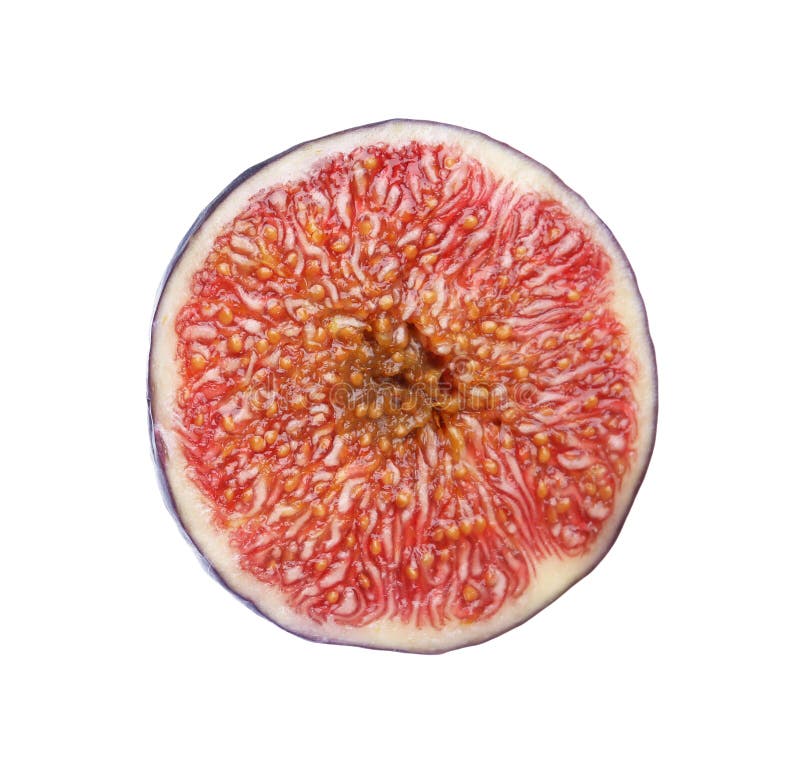Half of Fresh Ripe Fig Isolated on White Stock Photo - Image of eating ...