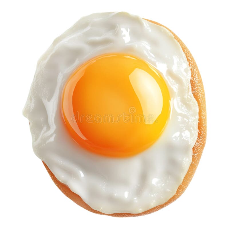 Half Fried Egg Against Transparent Background for Food Illustrations or ...